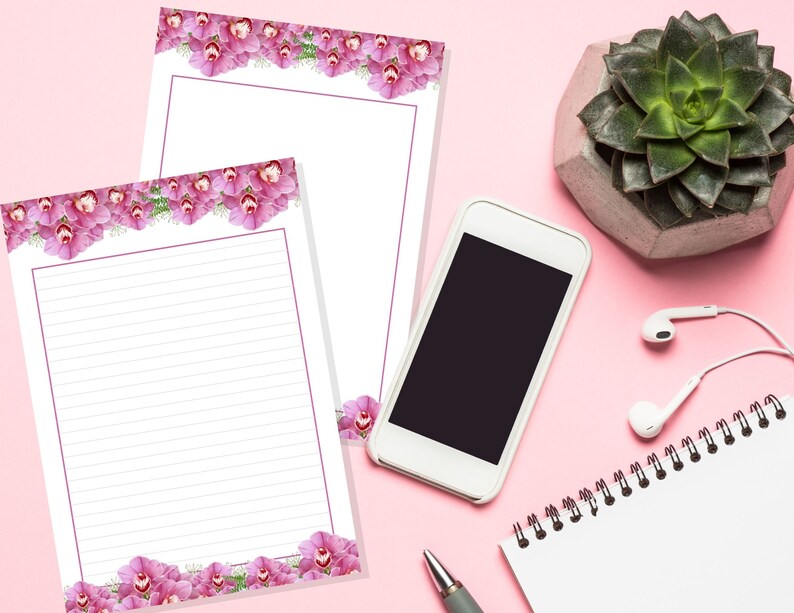 Letter Writing Stationary Sets, Printable Floral Print, JW Stationary ...