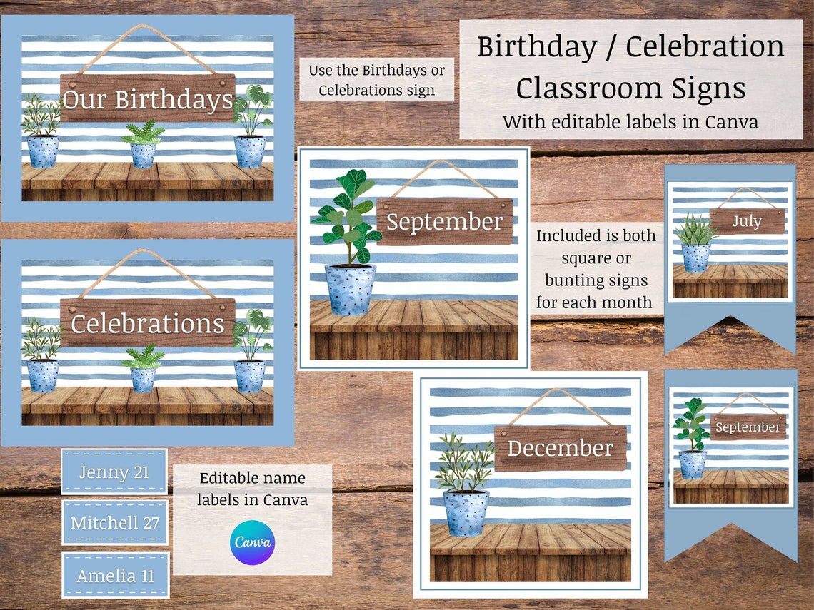 Classroom Birthday List a Celebration List for Your Classroom - Etsy