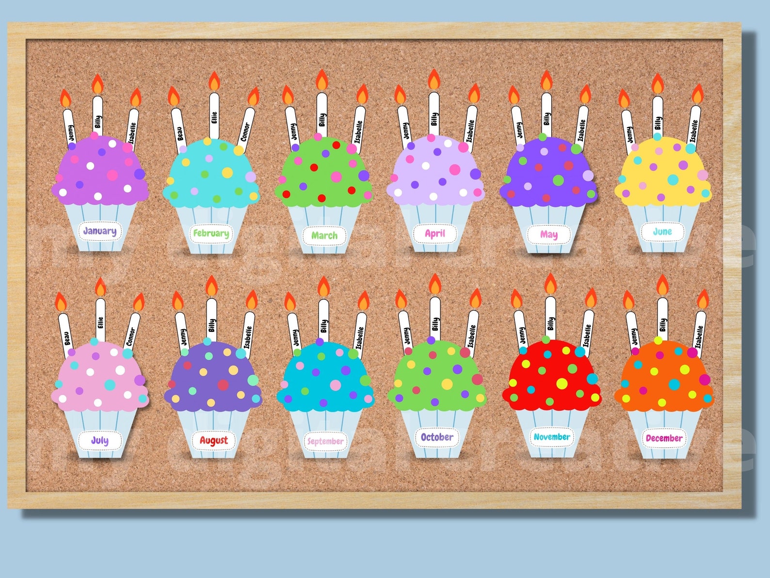 Classroom Birthday Display Sign, a Class Birthday Board With Rainbow ...