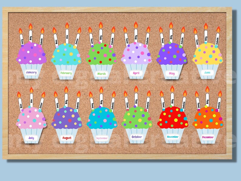 Classroom Birthday Display Sign, a Class Birthday Board With Rainbow ...
