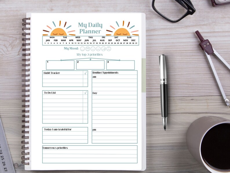 Daily Planner or an ADHD Daily Planner, Perfect Daily Organisation ...