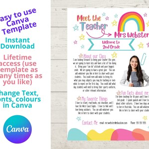 Meet the Teacher Editable Template, Back to School Letter in a Bright ...