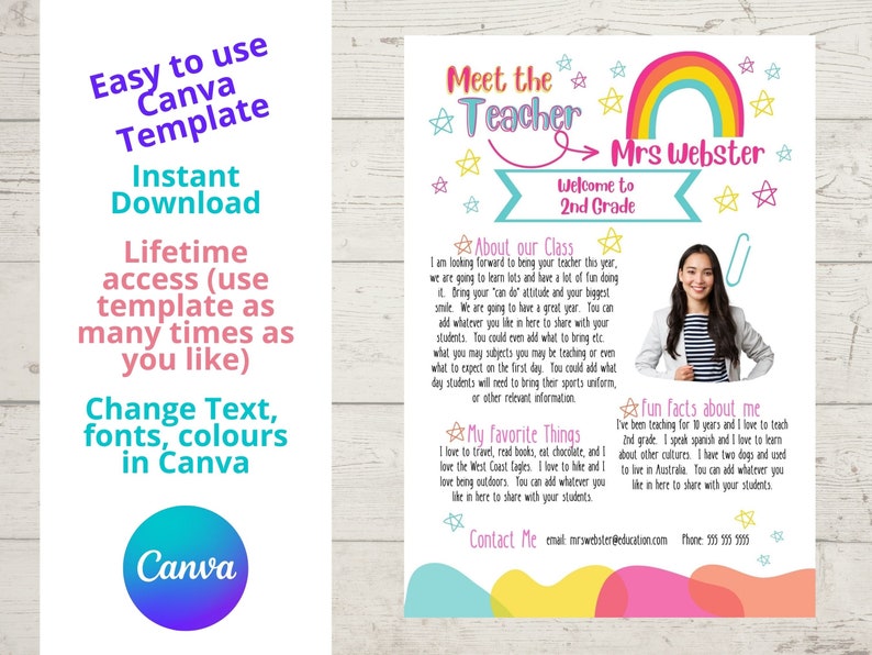Meet the Teacher Editable Template, Back to School Letter in a Bright ...
