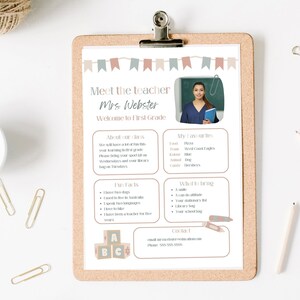 Boho Themed Meet the Teacher Editable Template, a Back to School Letter ...