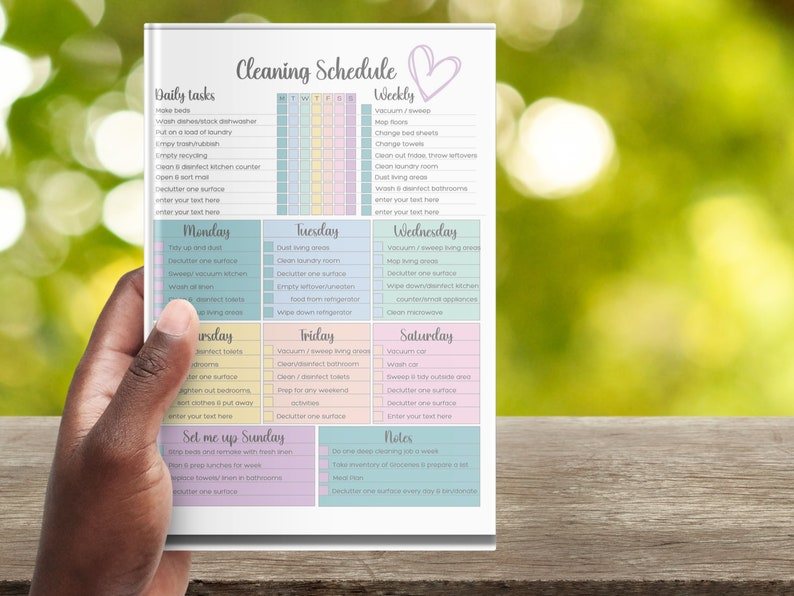 Cleaning Schedule, Cleaning Lists, Cleaning Checklist, Weekly Cleaning ...