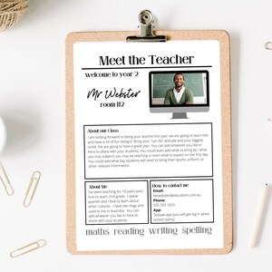 Minimalist Meet the Teacher Editable Template, a Back to School Letter ...