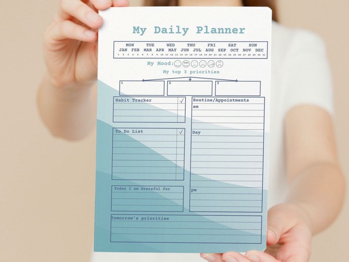 ADHD Digital Daily Planner Printable Daily Planner With Day - Etsy ...