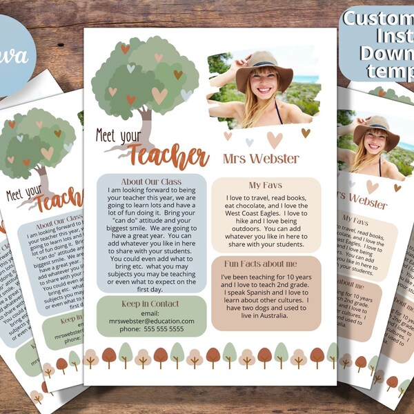 Meet the Teacher Template - Etsy