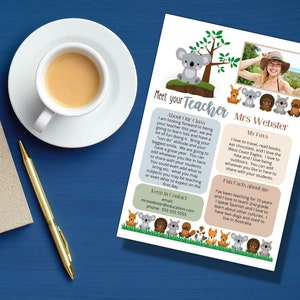 Meet the Teacher Template Canva, a Back to School Elementary Teacher ...