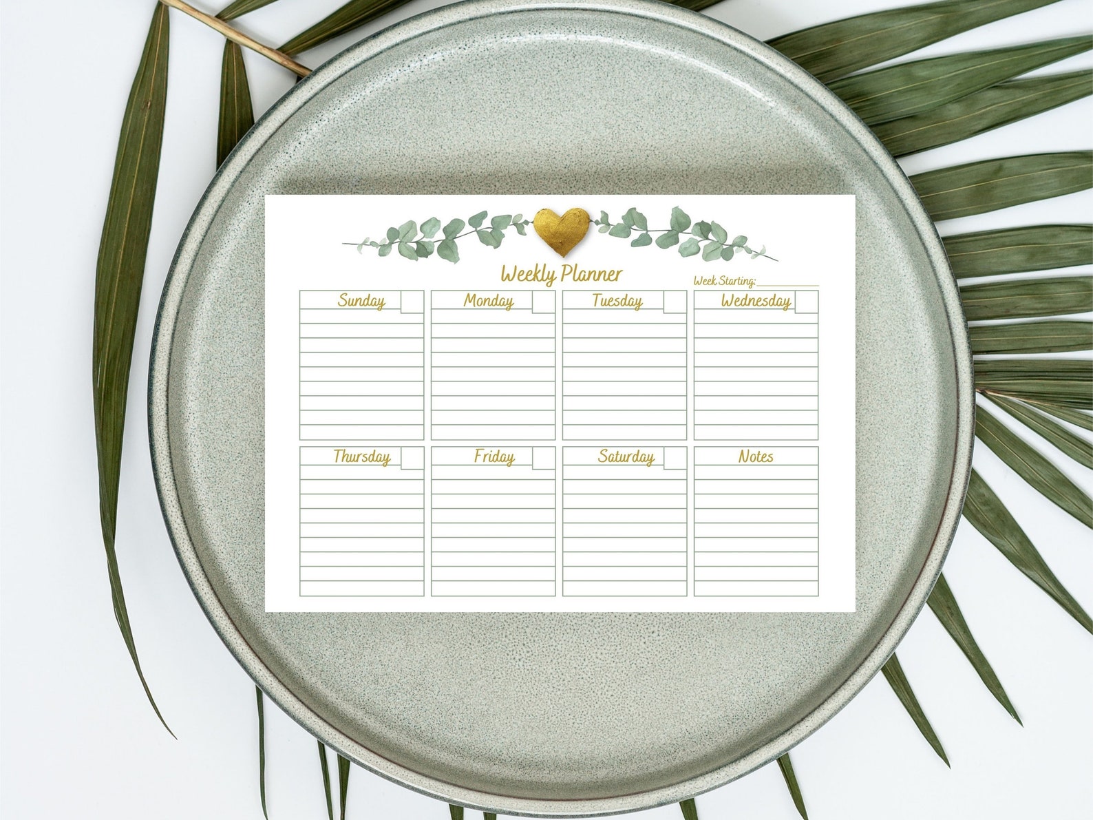Week Planner Printable Daily Planner With Week at a Glance - Etsy