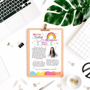 Meet the Teacher Editable Template, Back to School Letter in a Bright ...