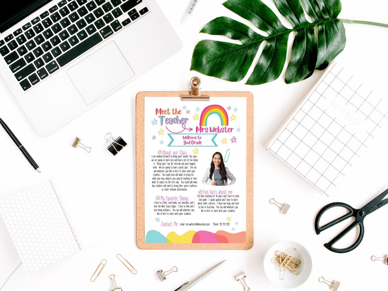 Meet the Teacher Editable Template, Back to School Letter in a Bright ...