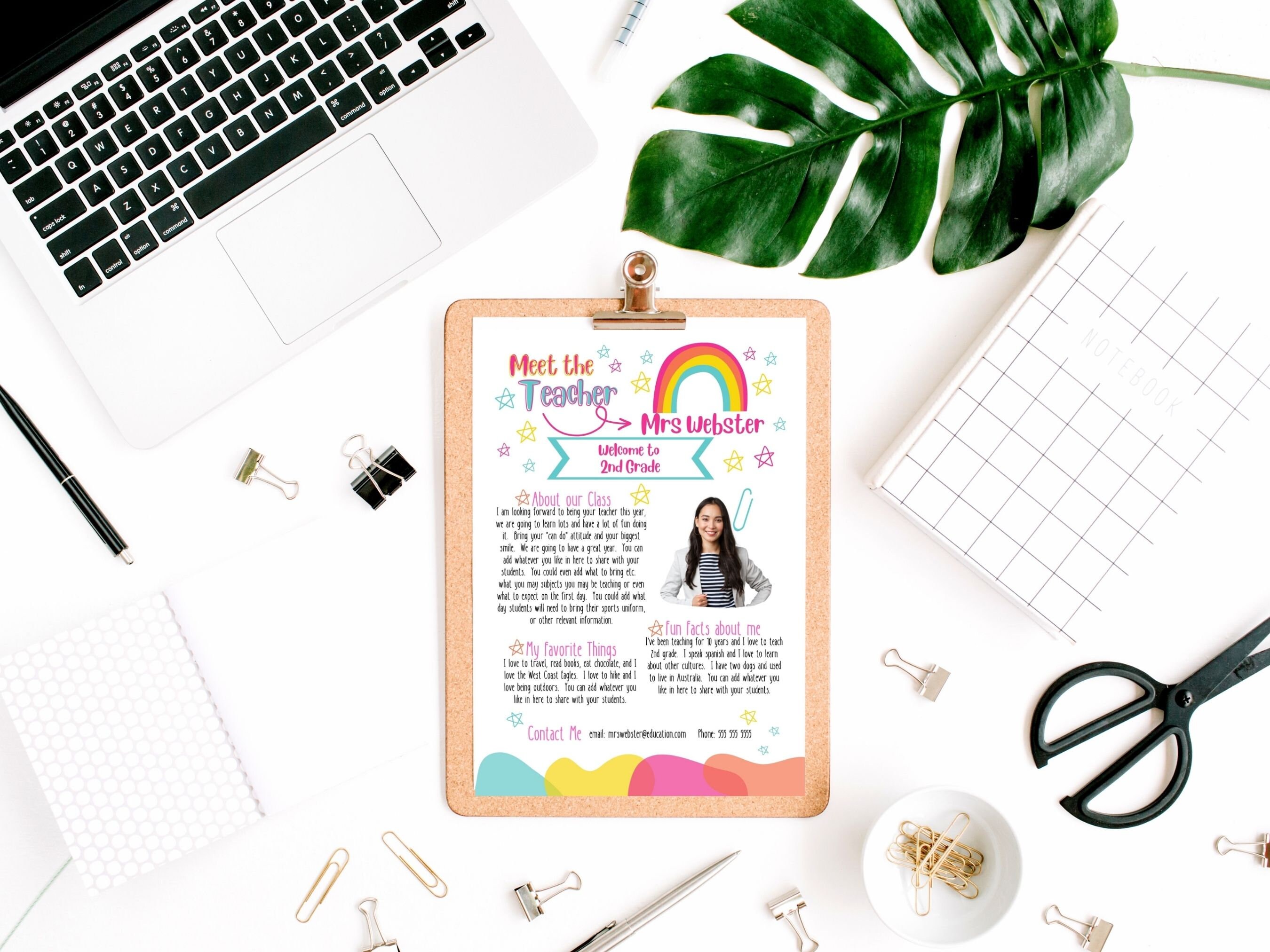 Meet the Teacher Editable Template, Back to School Letter in a Bright ...