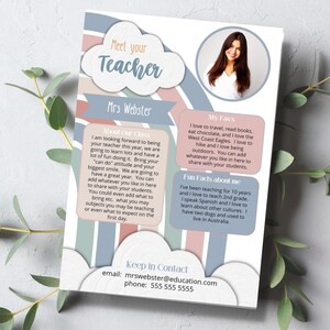Boho Rainbow Meet the Teacher Template | Editable Canva | Back to ...