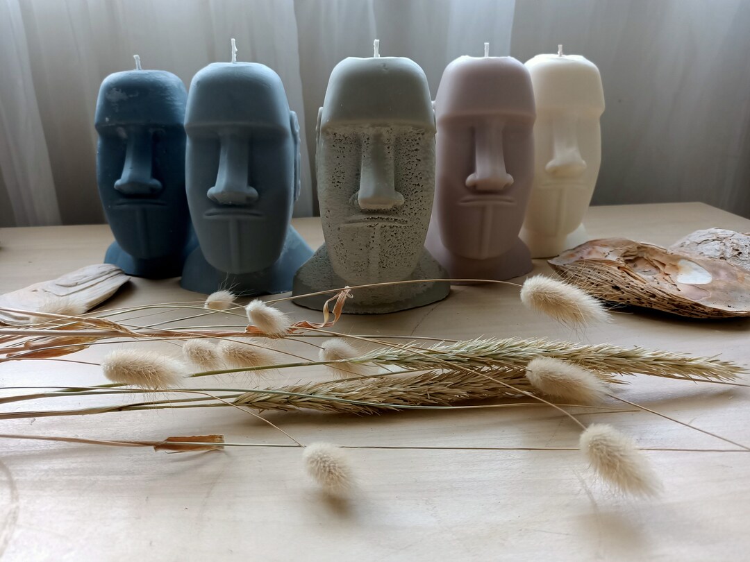 Moai Head Candle, Display Candle, Gift, Decoration Candle, Coloured ...