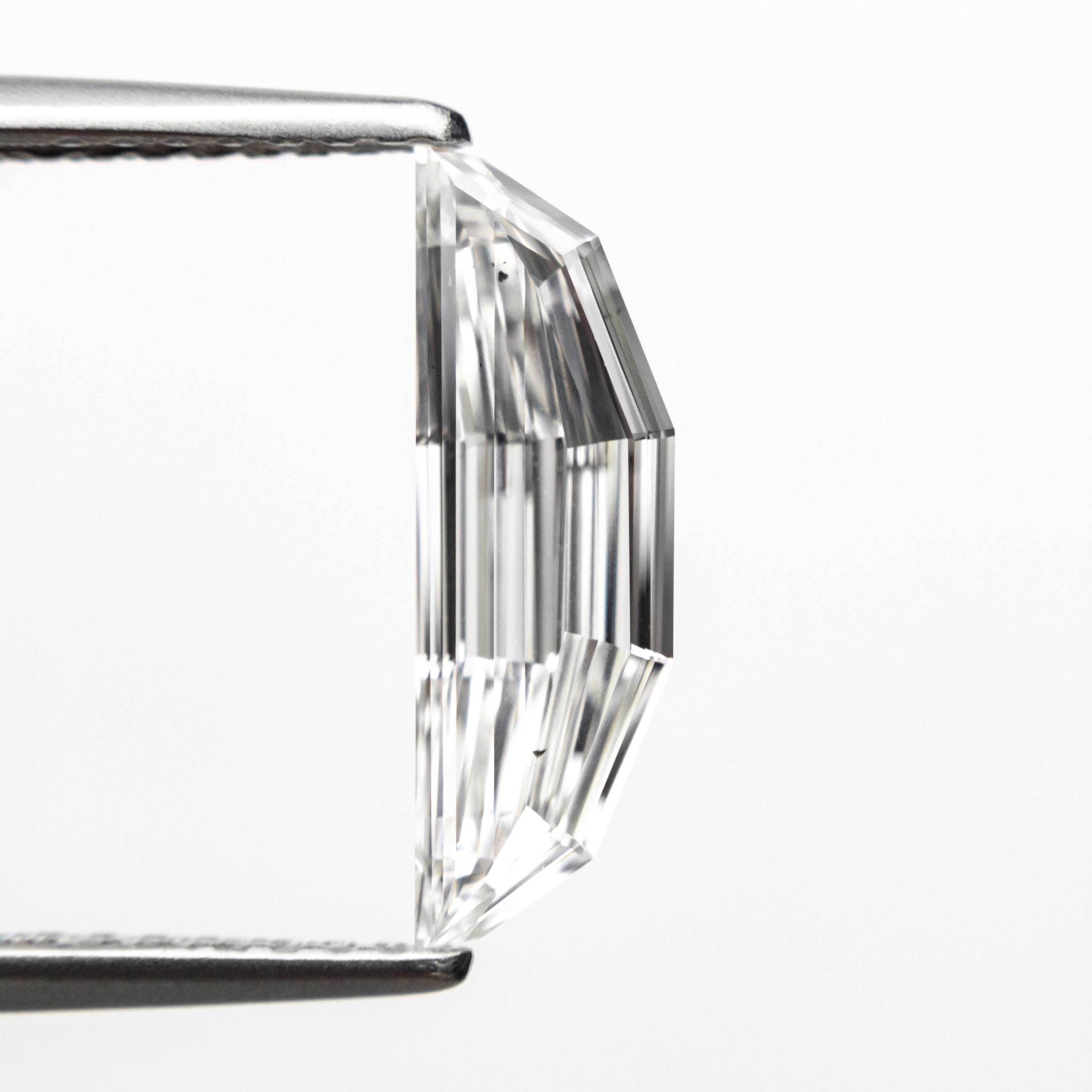 2.00 CT Colorless Step Cut Half Moon Moissanite Loose/ Moissanite for ...