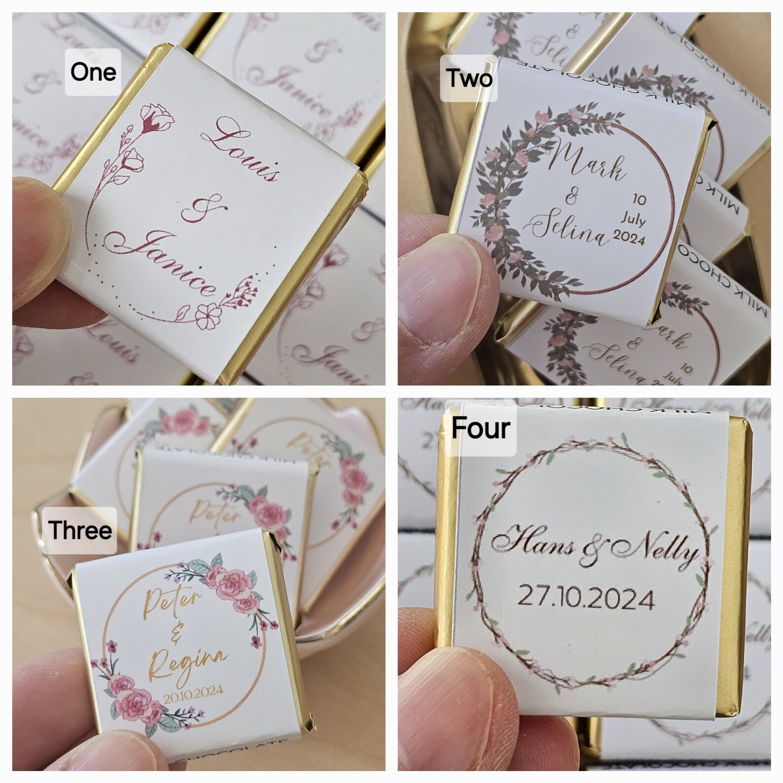Personalized Wedding Chocolate Favors Custom Mini Chocolate for Wedding ...