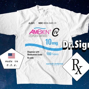 Ambien 10mg Label T-shirt - Etsy
