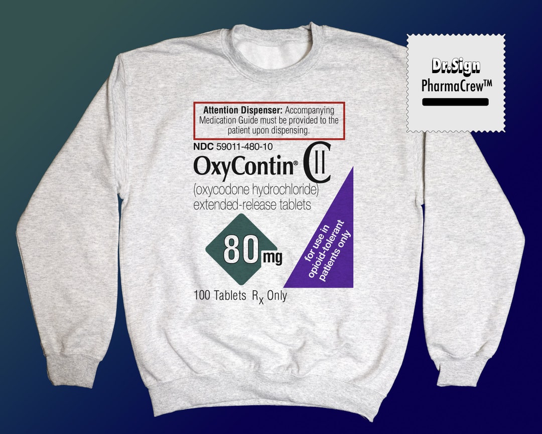 Oxycontin Oxycodone Hydrochloride Crewneck Sweatshirt - Etsy