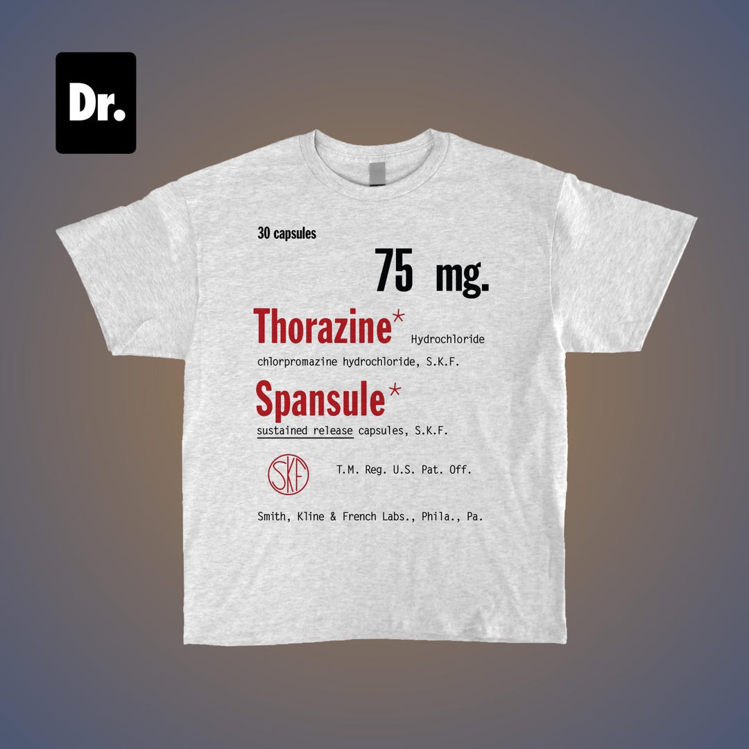 Thorazine Spansule Ash Gray T-shirt - Etsy