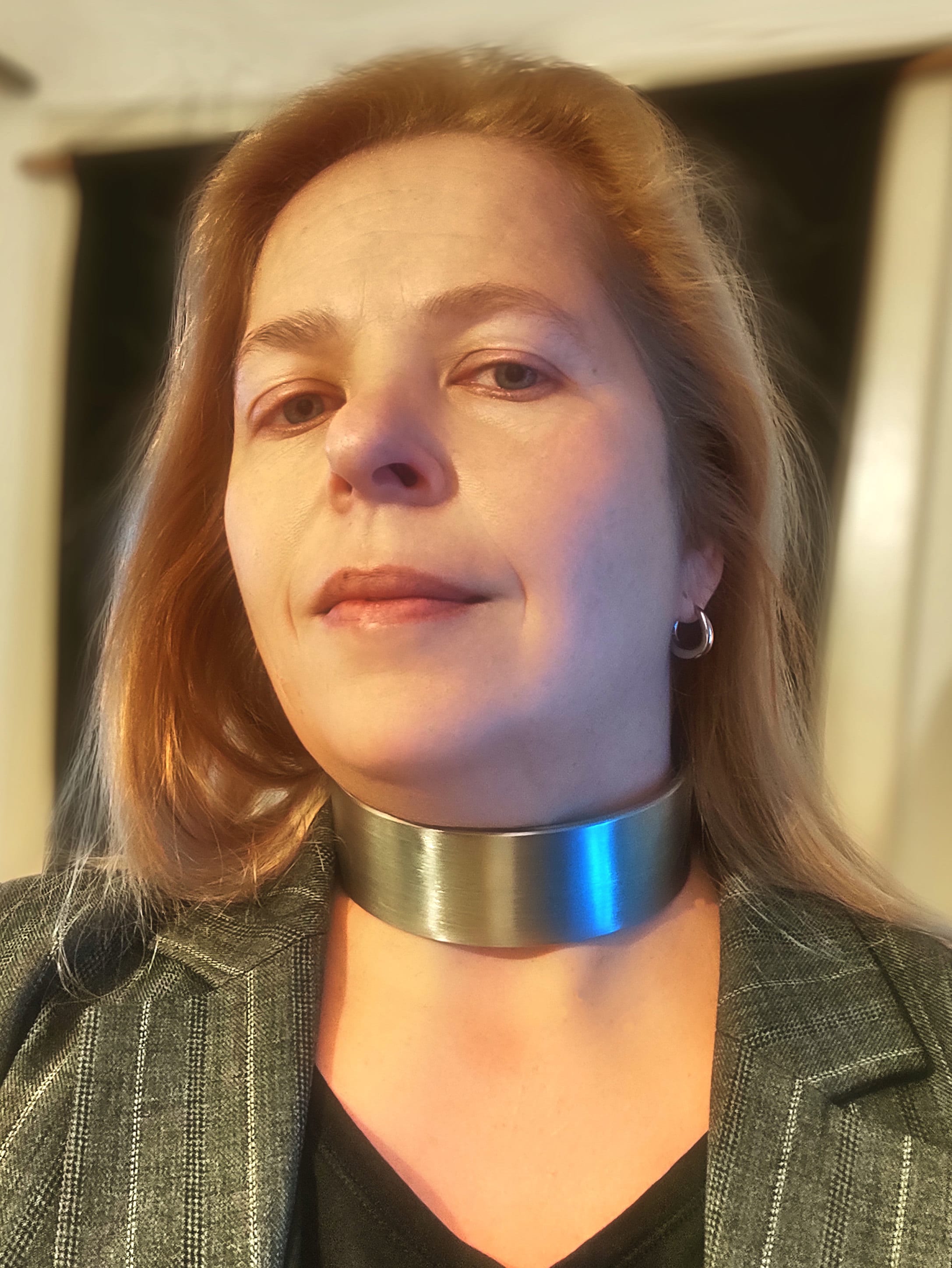 Collar de acero inoxidable 40 x 5 mm collar BDSM, bloqueable, grillete ...