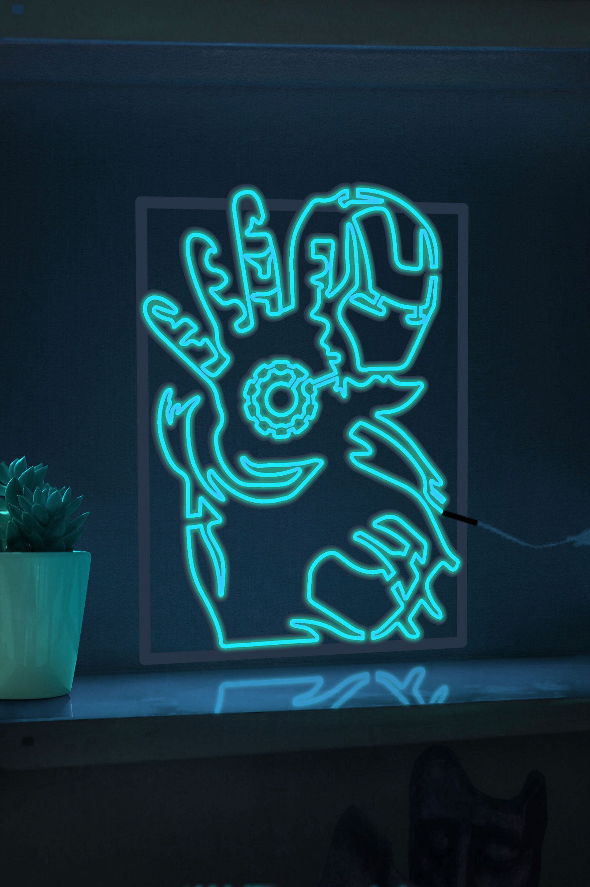 Iron Man Neon Sign Iron Man EL Wire Neon Sign Iron Man - Etsy