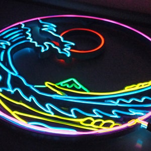 The Great Wave off Kanagawa Neon Sign Kanagawa Wave Light Sea Ocean ...