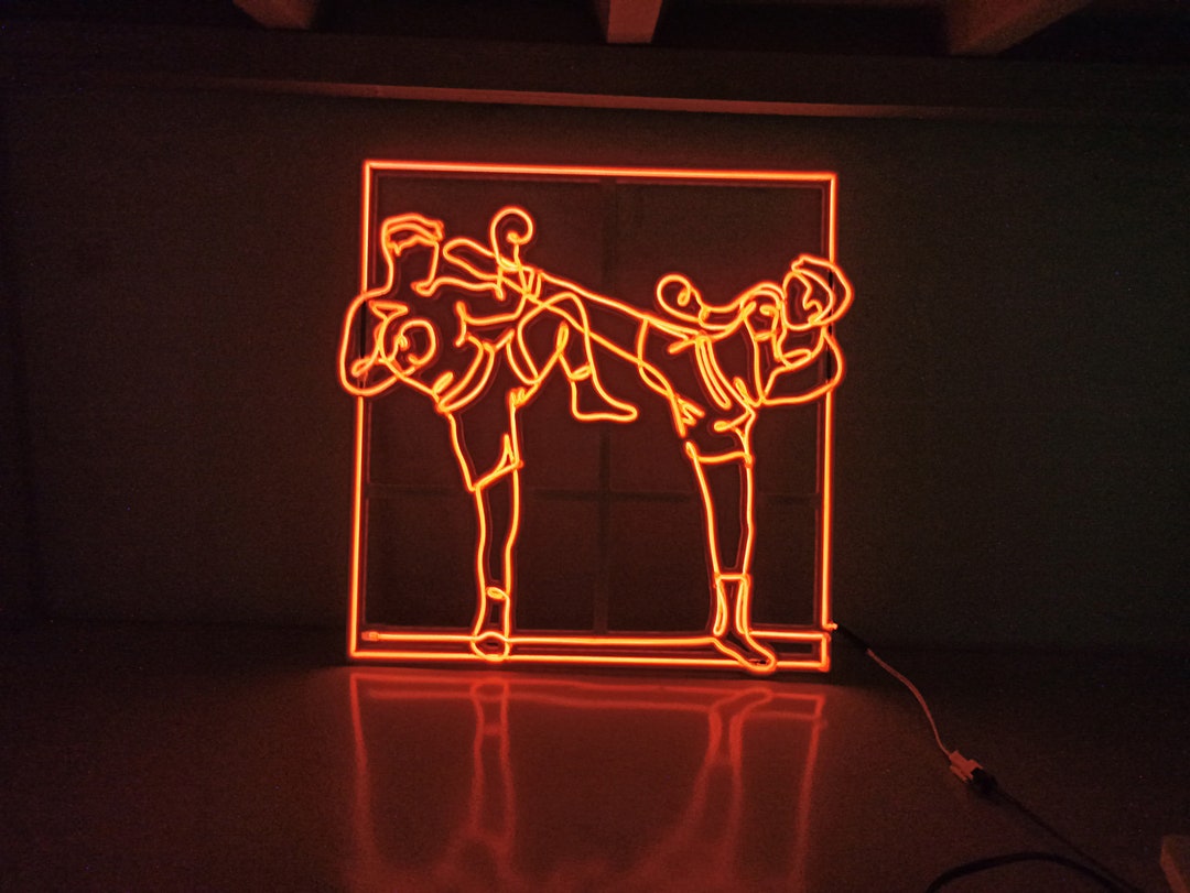 Boxing Match EL Wire Neon Sign Boxing Neon Sign Boxer Sign Muay Thai ...