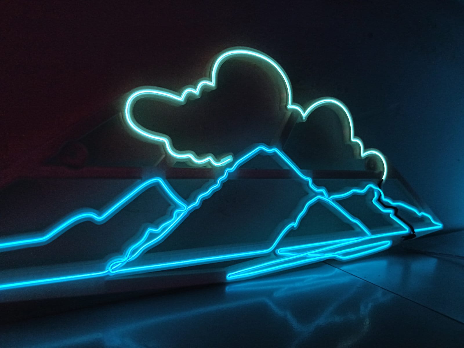 Mountain Neon Wall Art, Landscape Neon Sign EL Wire Neon Art, Mountain ...