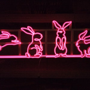 Easter Bunny EL Wire Neon Light | Rabbit Night Light | Bunny Decor ...