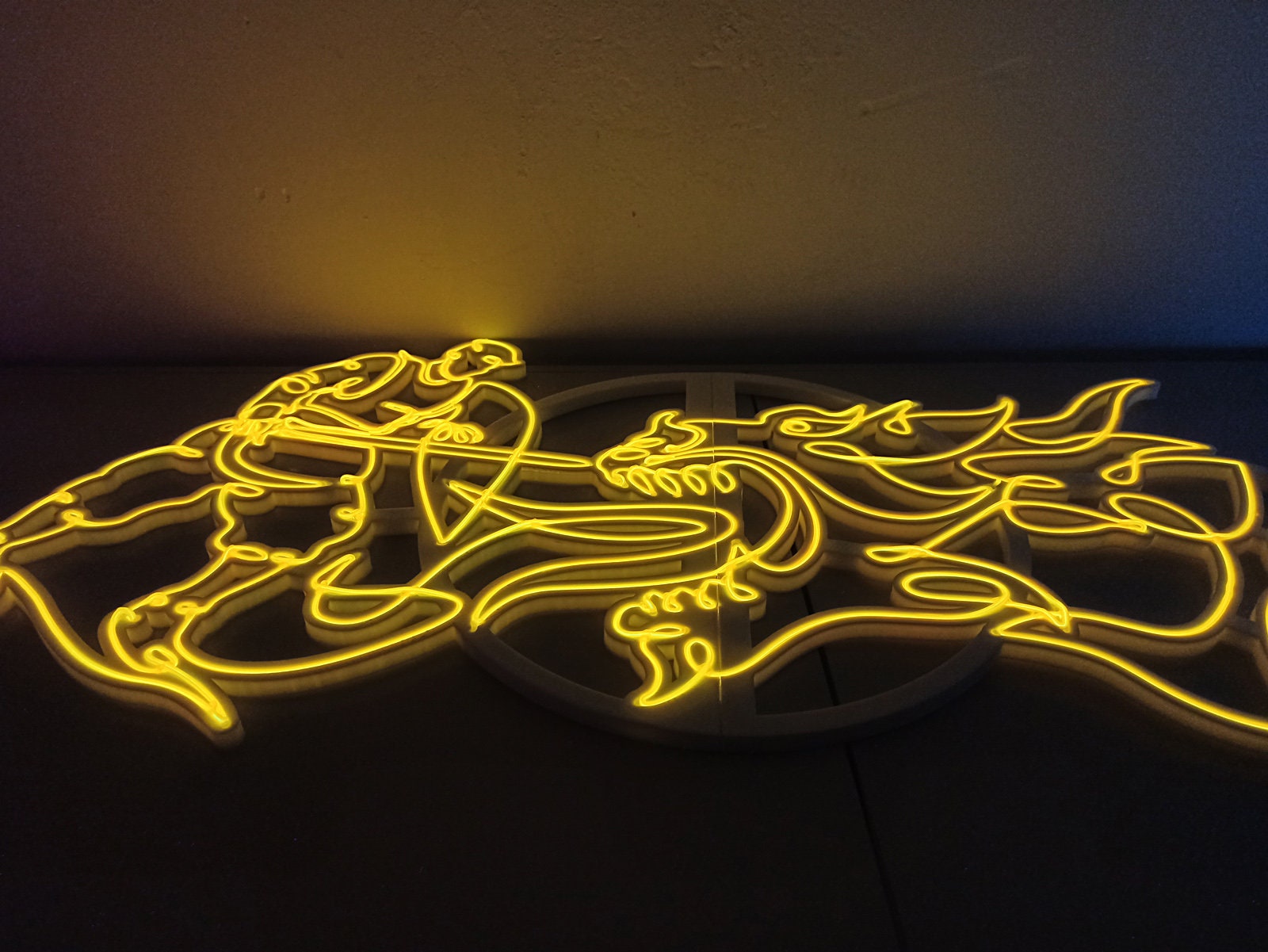 Knight VS Dragon EL Wire Neon Sign Dragon Neon Art Wall - Etsy
