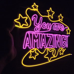 You Are Amazing Stars EL Wire Neon Sign Stars Neon Light Inspiration ...