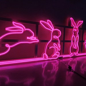 Easter Bunny EL Wire Neon Light | Rabbit Night Light | Bunny Decor ...