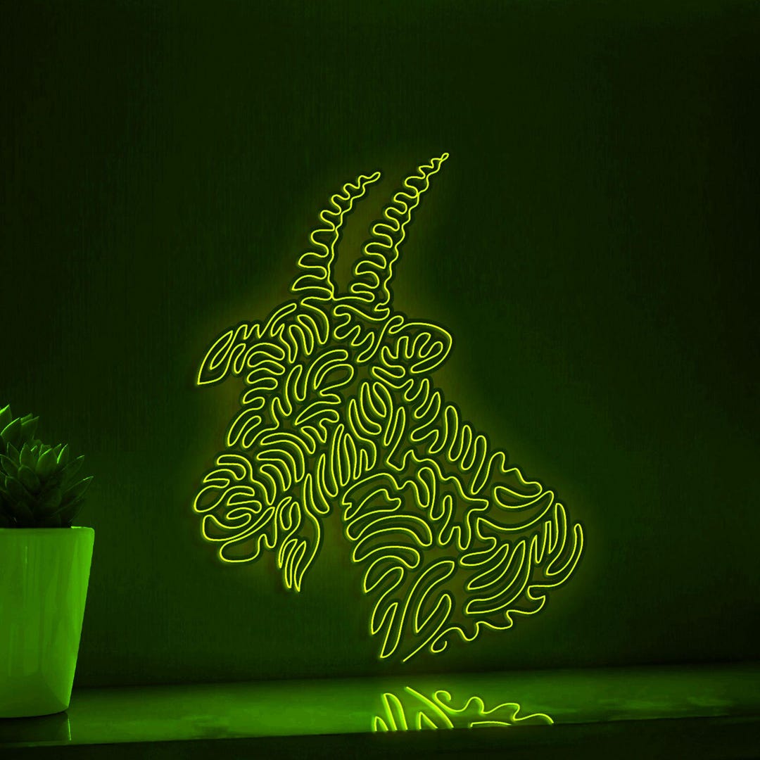 Goat One Line EL Wire Neon Sign - Farm-themed Wall Decor - Etsy