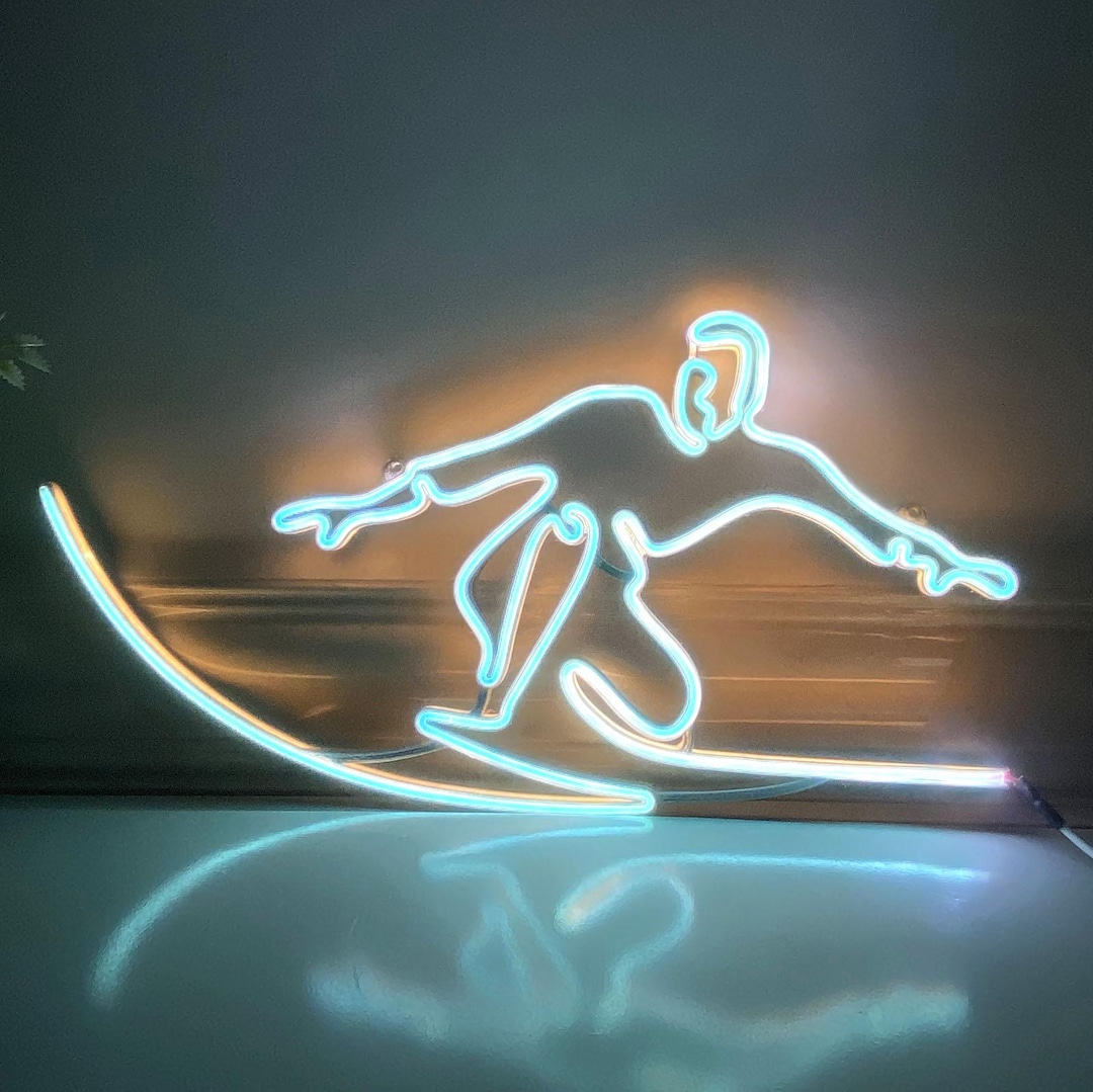 Surf Man Neon Sign, Surf Led Light, Wave Riding Light Sign, Custom Neon ...