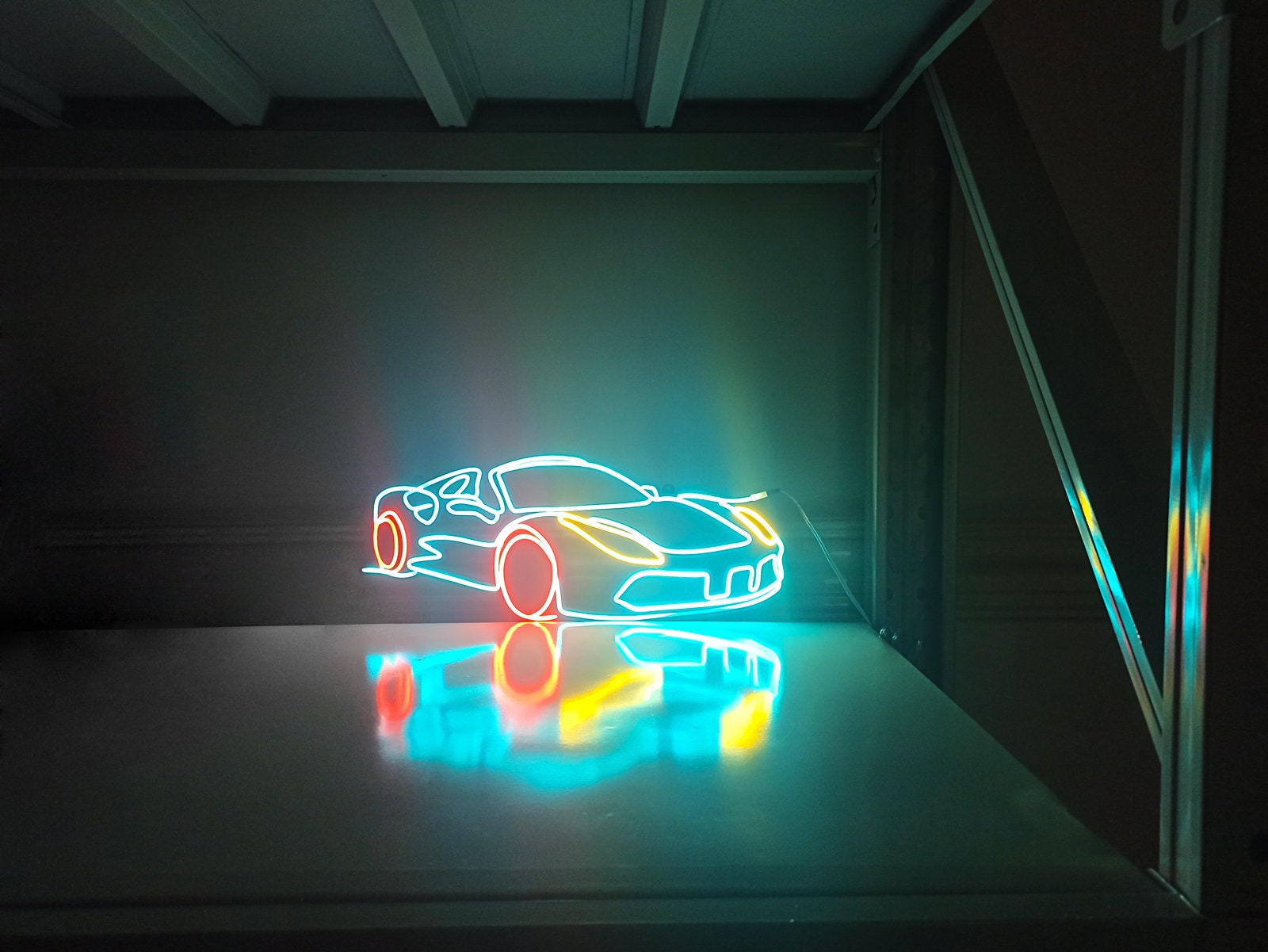 Racing Car Led Neon Sign, Garage Wall Decor, Sport Car Led Sign, Car ...