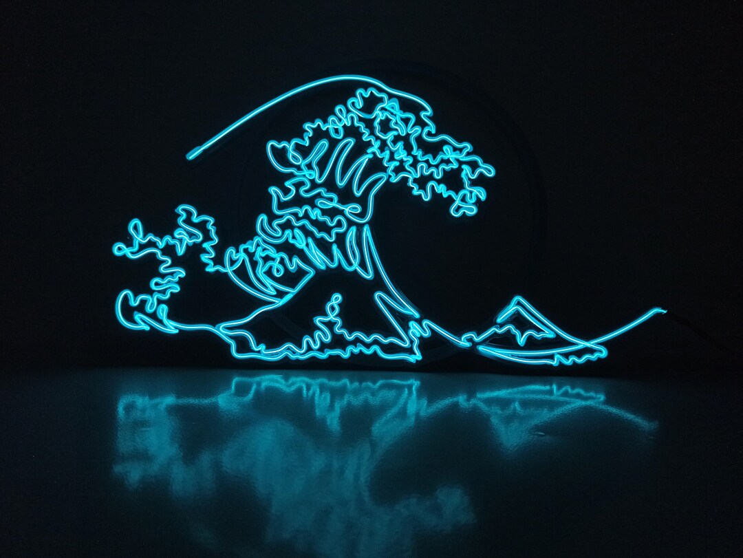 The Great Wave off Kanagawa Neon Sign Lighted Ocean Wave Night Light ...