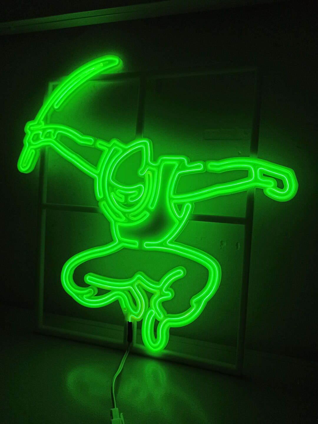 Ninja Samurai EL Wire Neon Art | Ninja Warrior | Japan Culture Decor ...