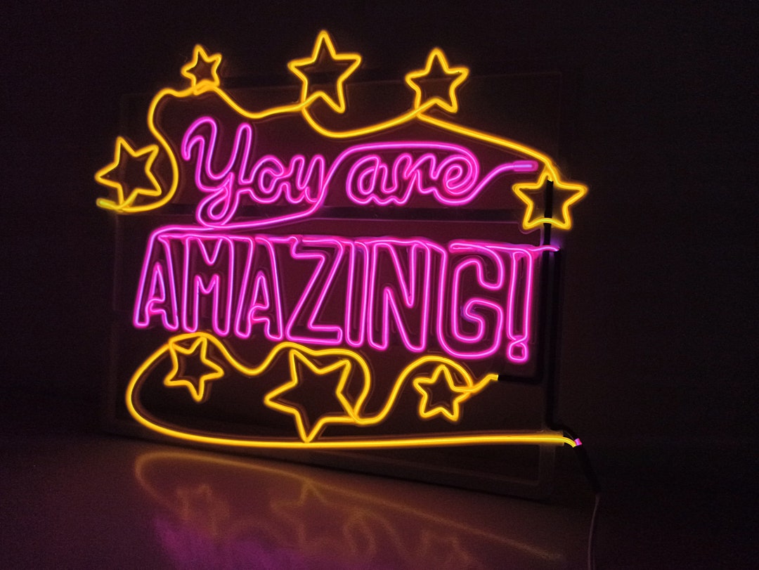 You Are Amazing Stars EL Wire Neon Sign Stars Neon Light Inspiration ...