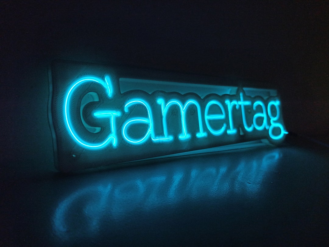 Custom Gamertag Sign, Gamer Tag Light Sign, Gaming Sign, EL Wire Neson ...
