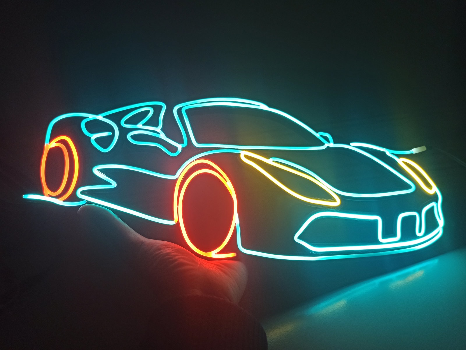 Racing Car Led Neon Sign, Garage Wall Decor, Sport Car Led Sign, Car ...