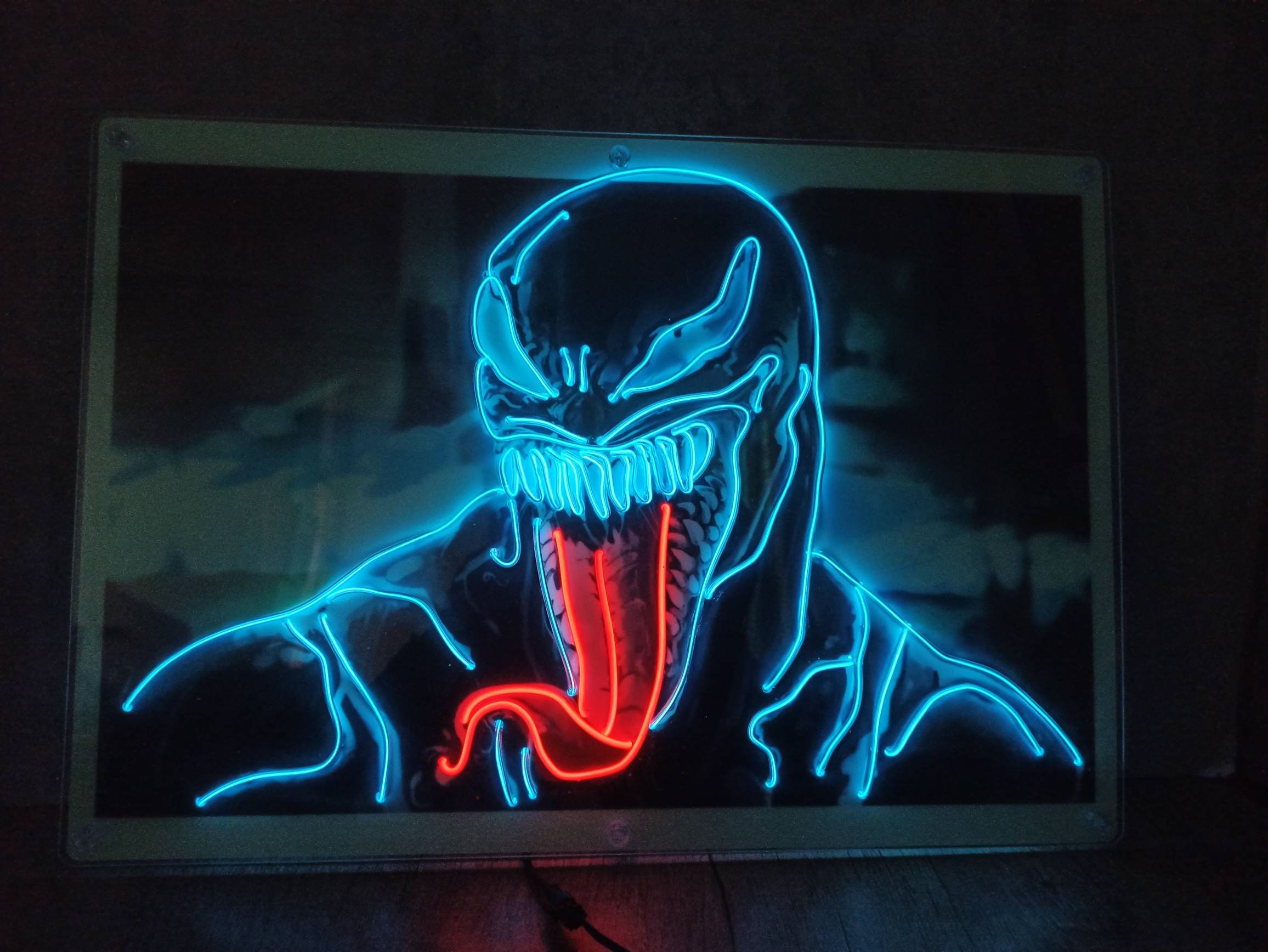 Venom Novelty EL Wire Neon Sign, Handmade Venom Neon Light Room Decor ...