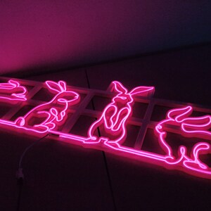 Easter Bunny EL Wire Neon Light Rabbit Night Light Bunny Decor Animal ...