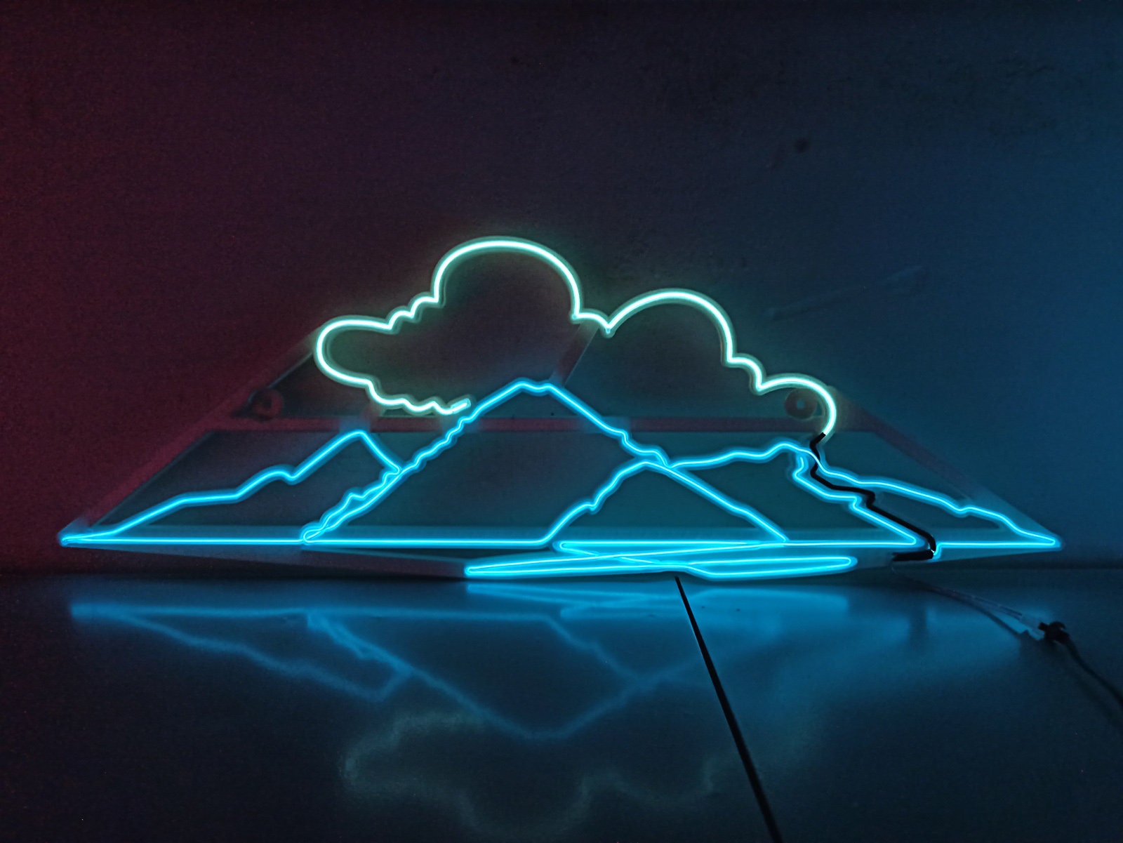 Mountain Neon Wall Art, Landscape Neon Sign EL Wire Neon Art, Mountain ...