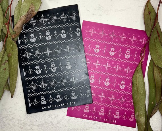 CORAL COCKATOO Silk Screen 233 Knitted Sweater Snowmen - Etsy