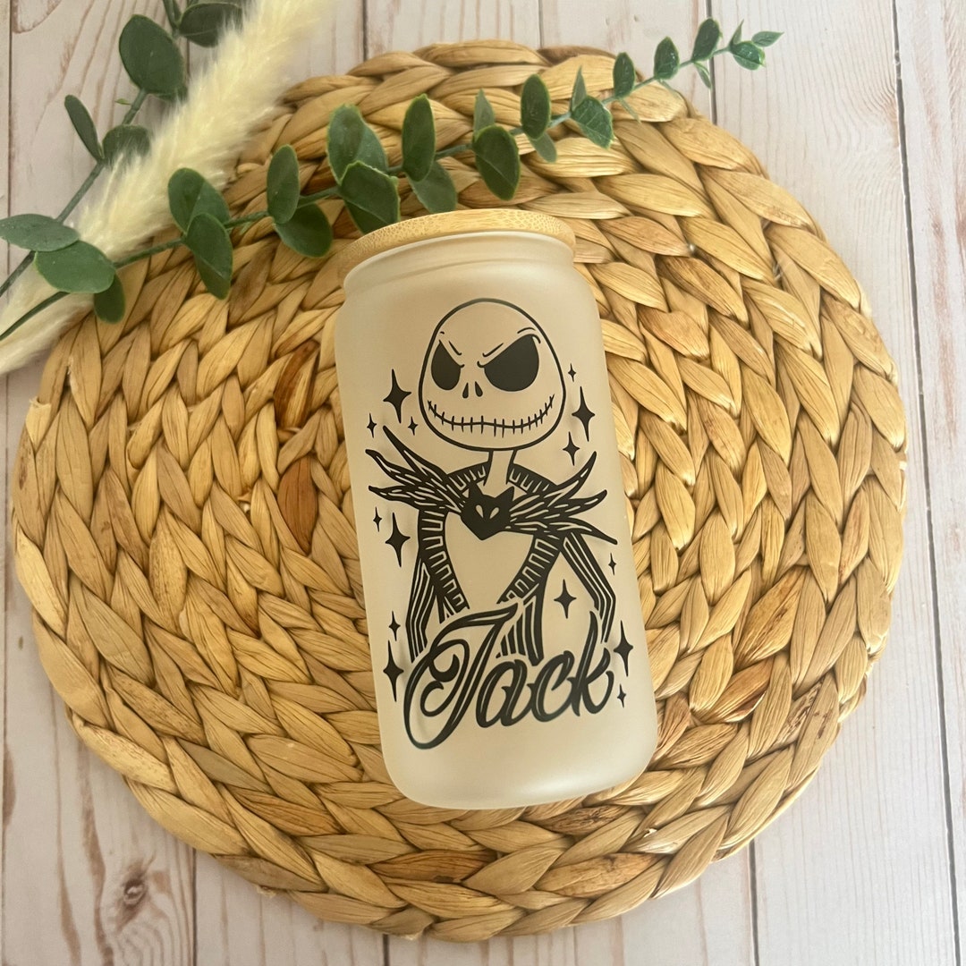 Jack Skellington| Jack Glass Cup| Halloween|fall Glass Can| Glass Cup ...