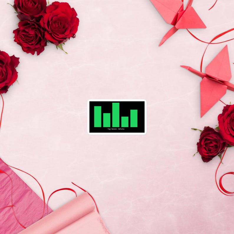 Spotify Style Bar Graph Sticker – Neon Music-inspired Graph Vinyl Decal ...