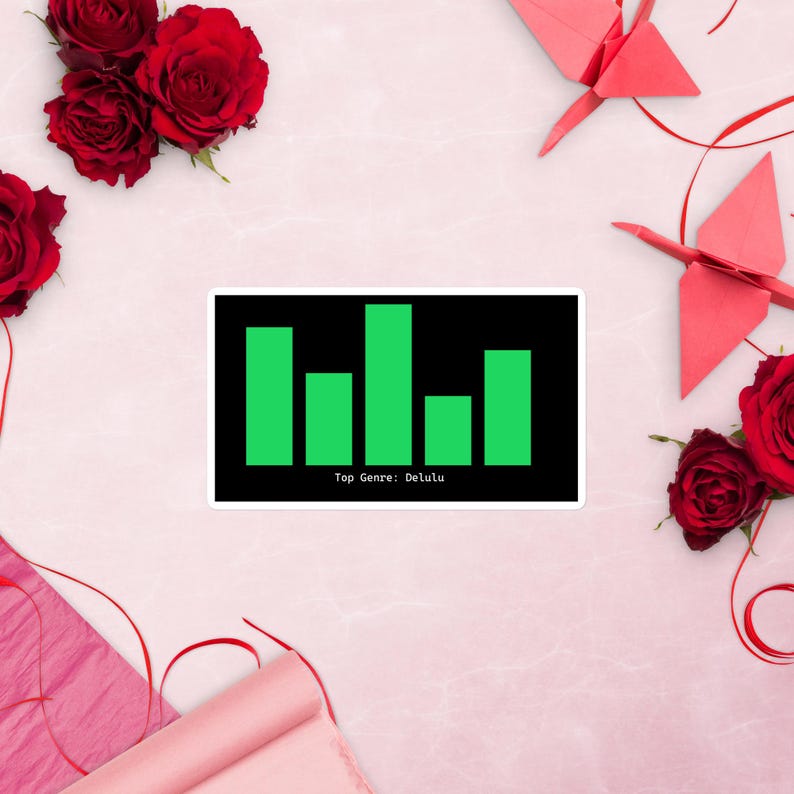 Spotify Style Bar Graph Sticker – Neon Music-inspired Graph Vinyl Decal ...