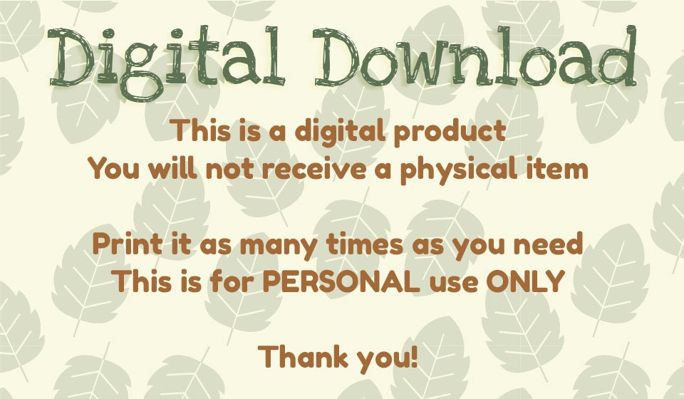 Plant Themed Planner | Printable | Instant Digital Download | - Etsy