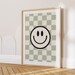 Checkerboard Smile Face Retro Smile Boys Wall Art Printable - Etsy